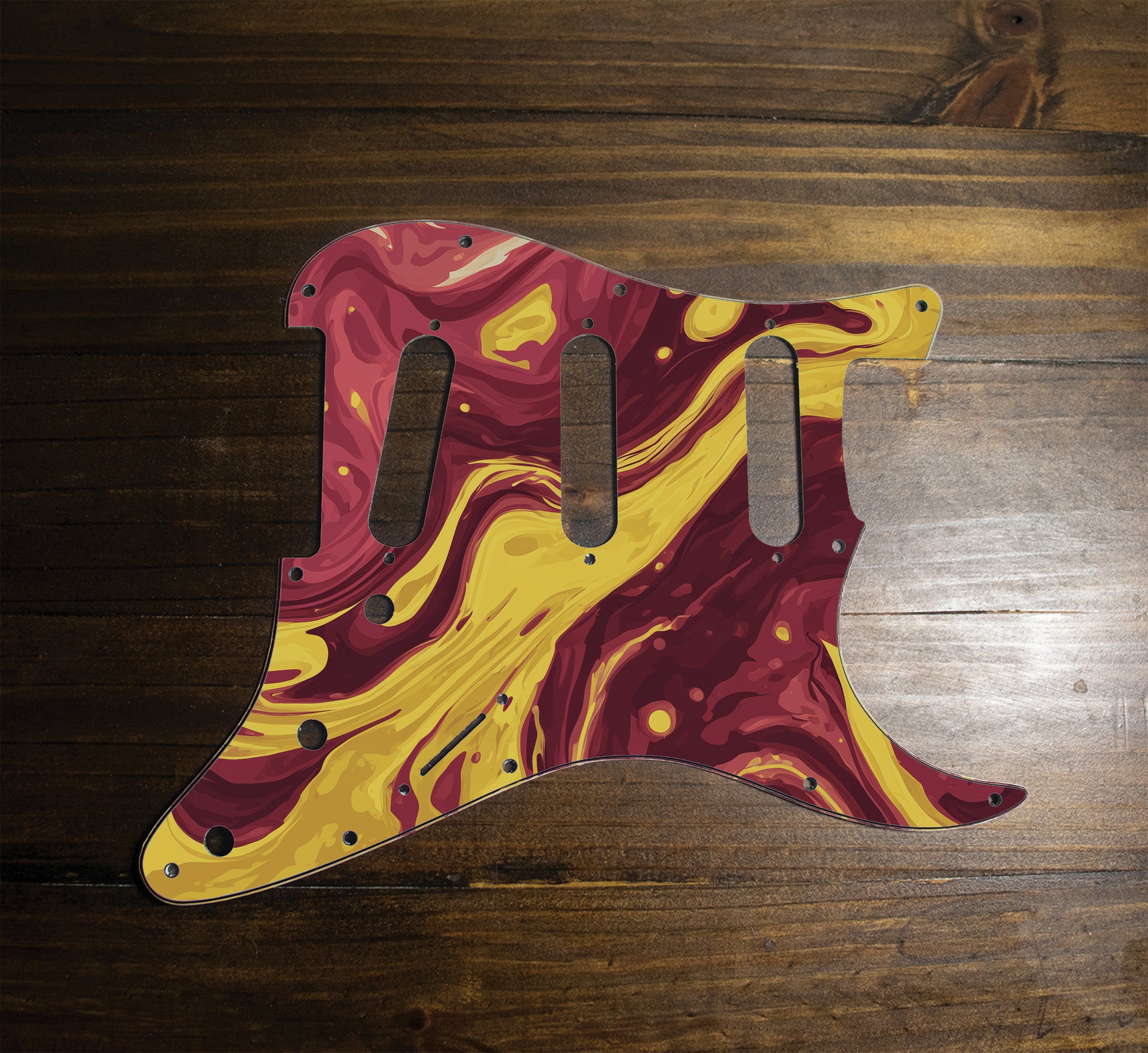 The Bowden-Psychedelic Strat Pickguard by Carmedon