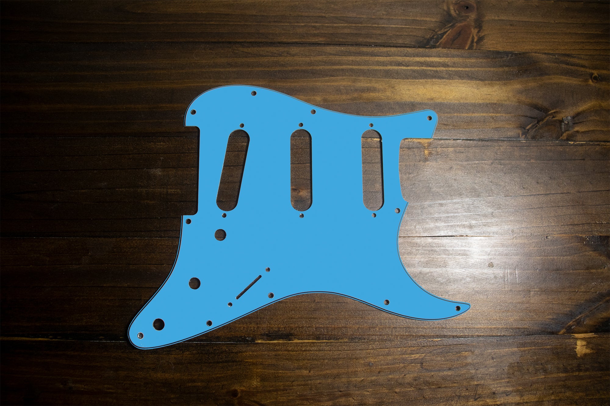 Electric Miami Blue-Solid Strat Pickguard by Carmedon