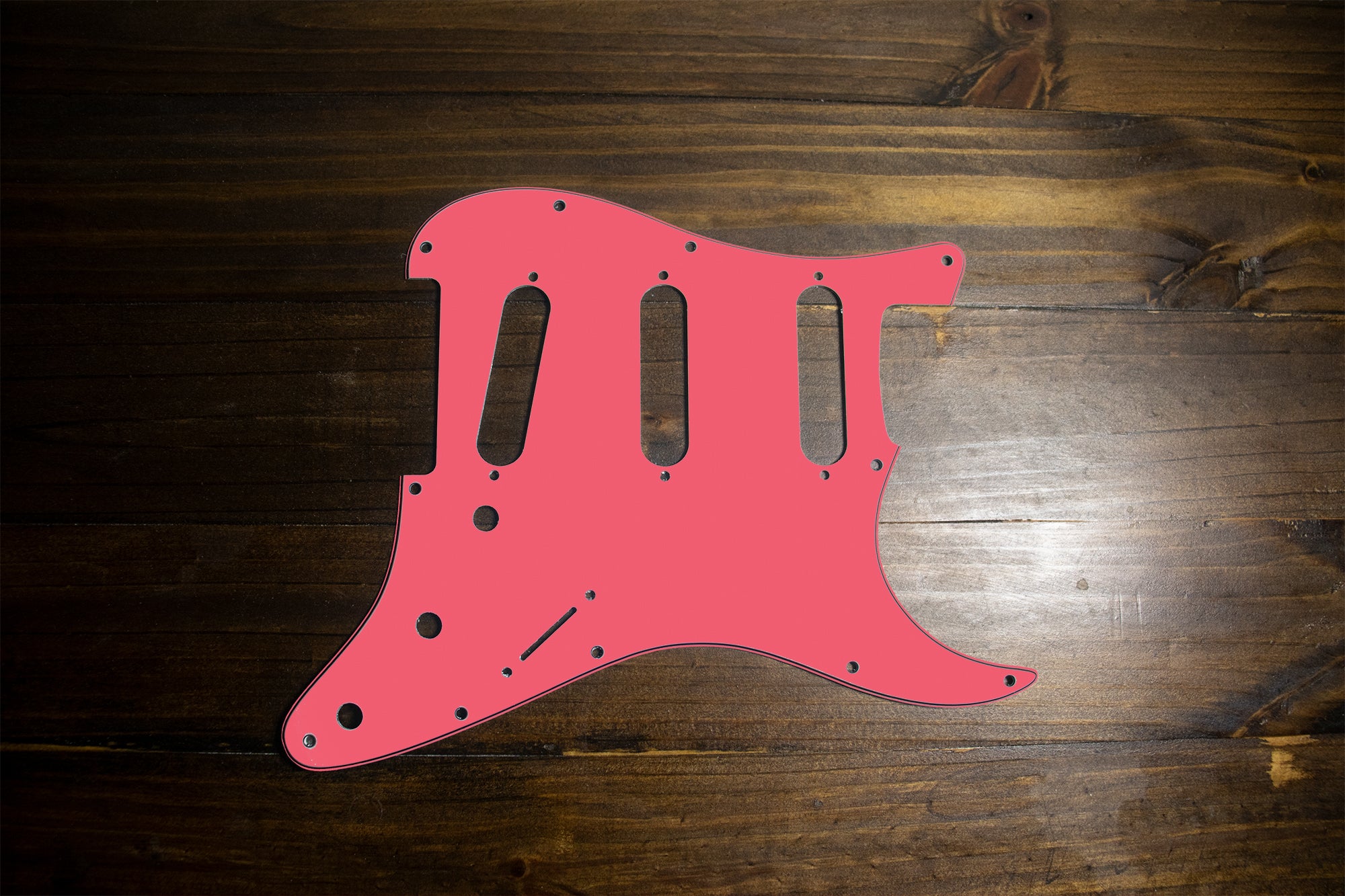 Strawberry Pink-Solid Strat Pickguard by Carmedon